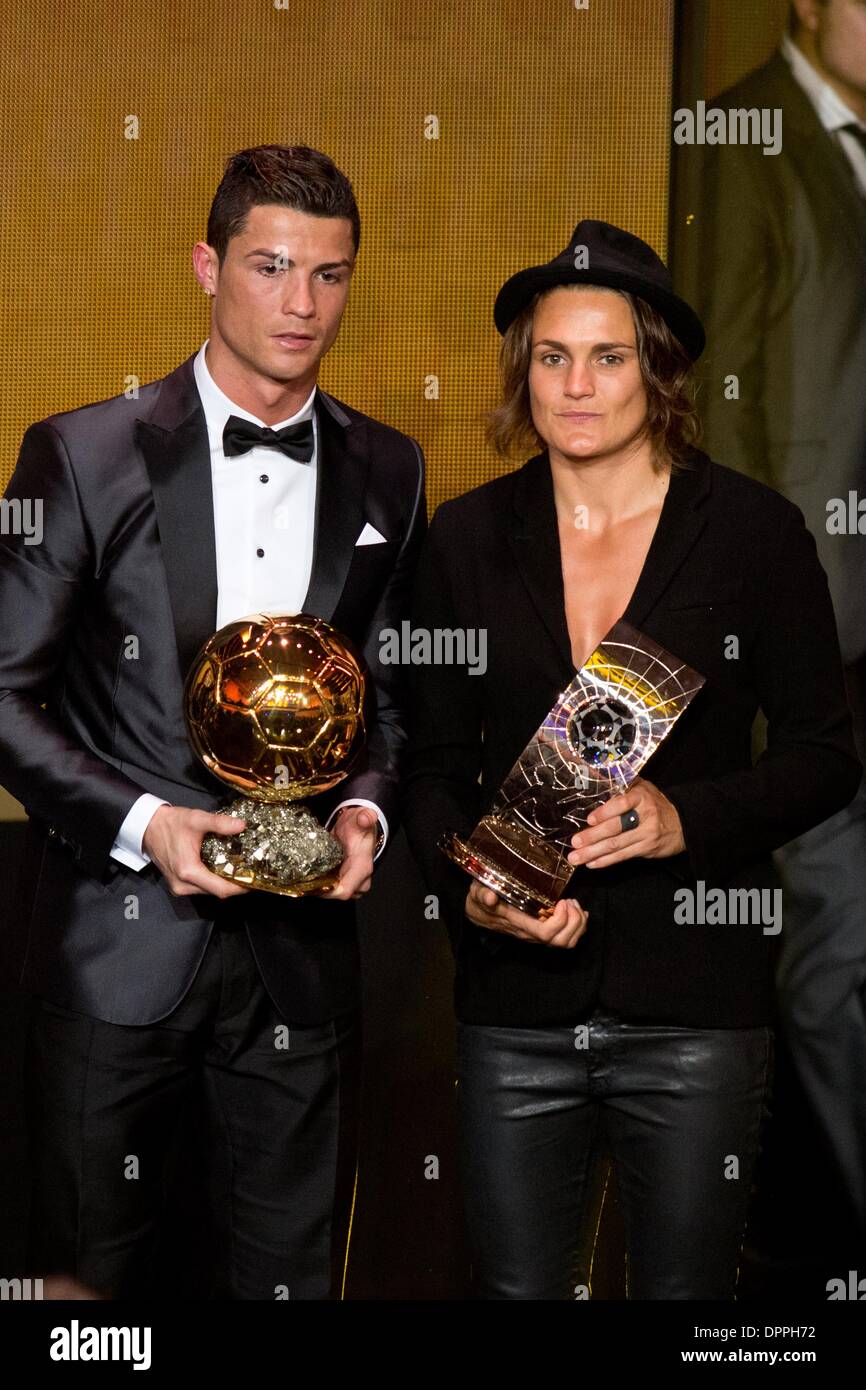 Zurich, Switzerland. 13th Jan, 2014. (L-R) Cristiano Ronaldo, Nadine ...