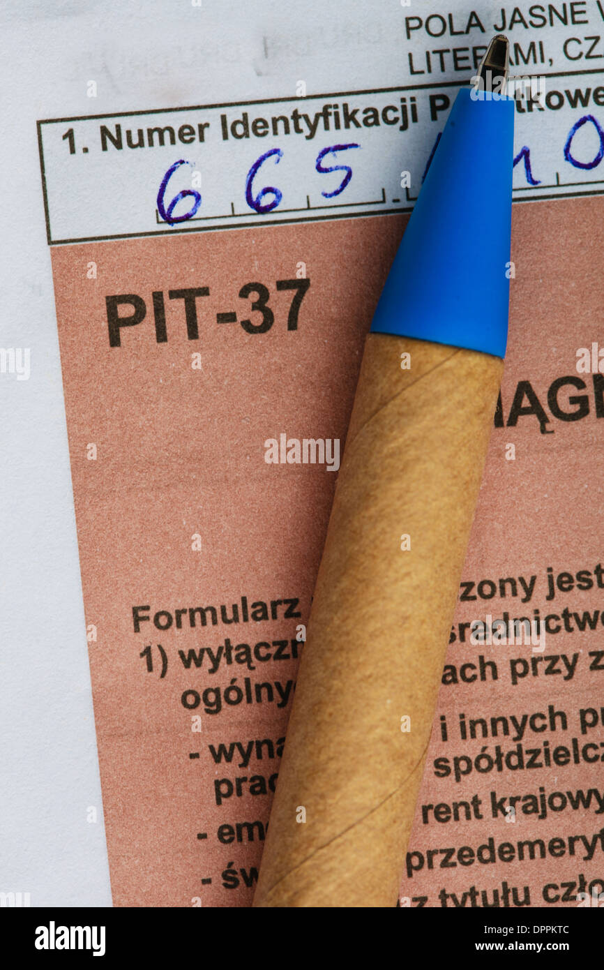 Filling in polish individual income tax form PIT-37 for year 2013 Stock ...