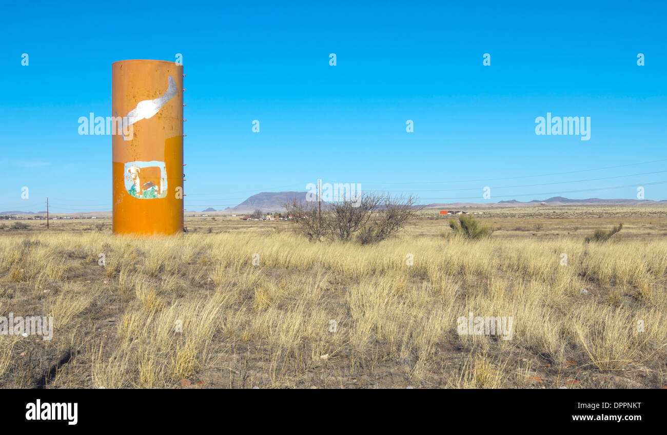 Water tank on a ranch in Marfa, West Texas Stock Photo - Alamy