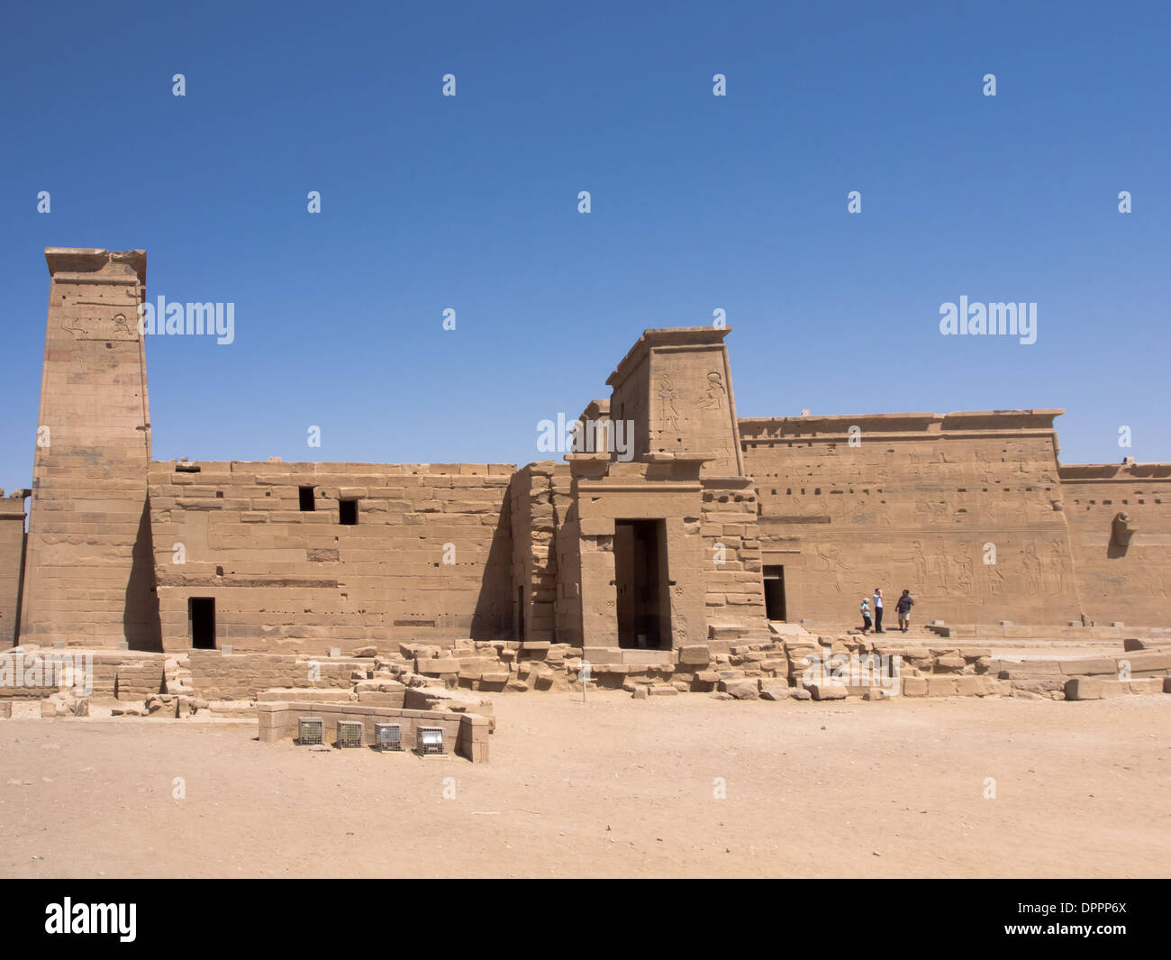 Side view of the Philae temple dedicated to the goddess isis on Agilkia ...