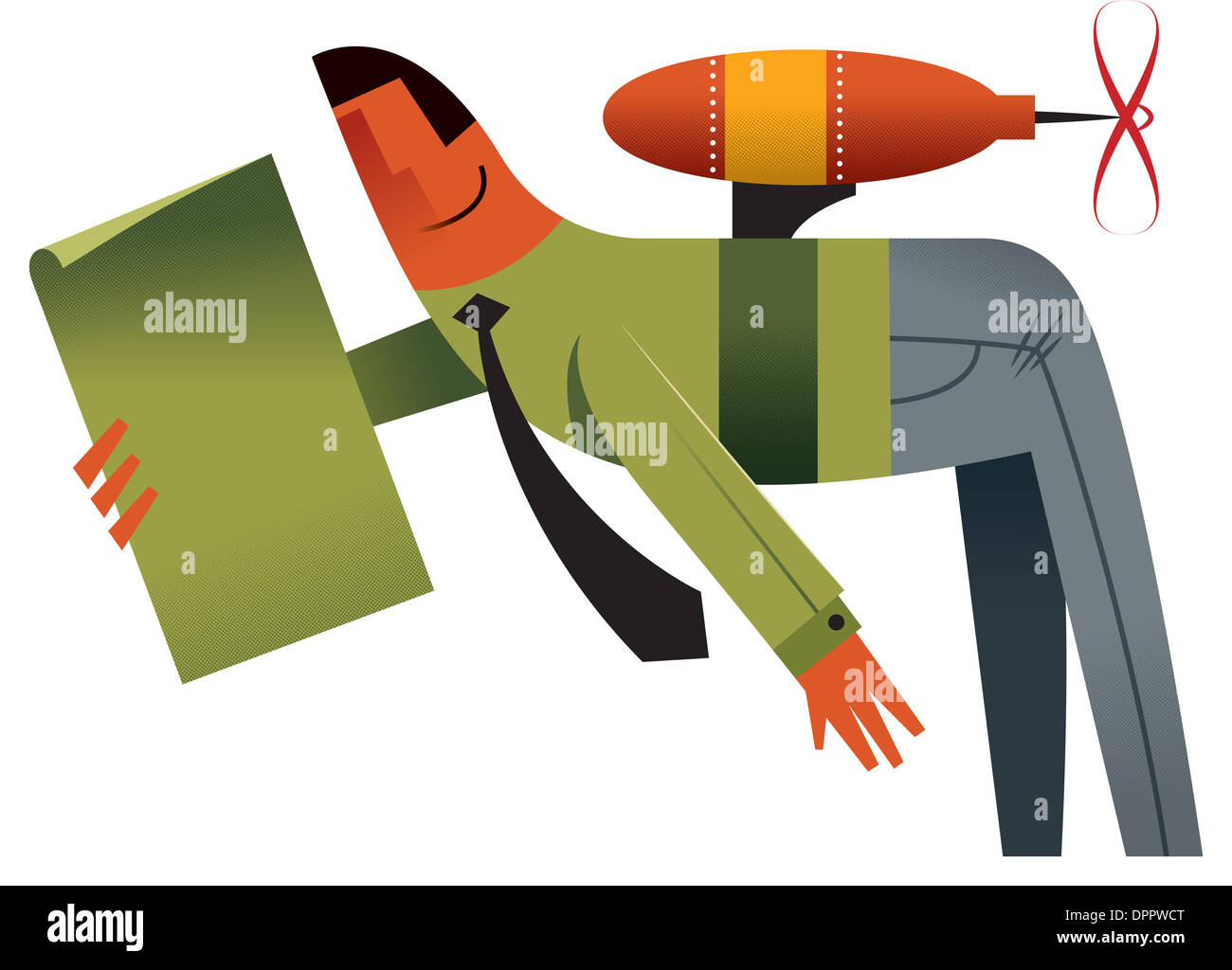 A businessman wearing a jetpack Stock Photo - Alamy