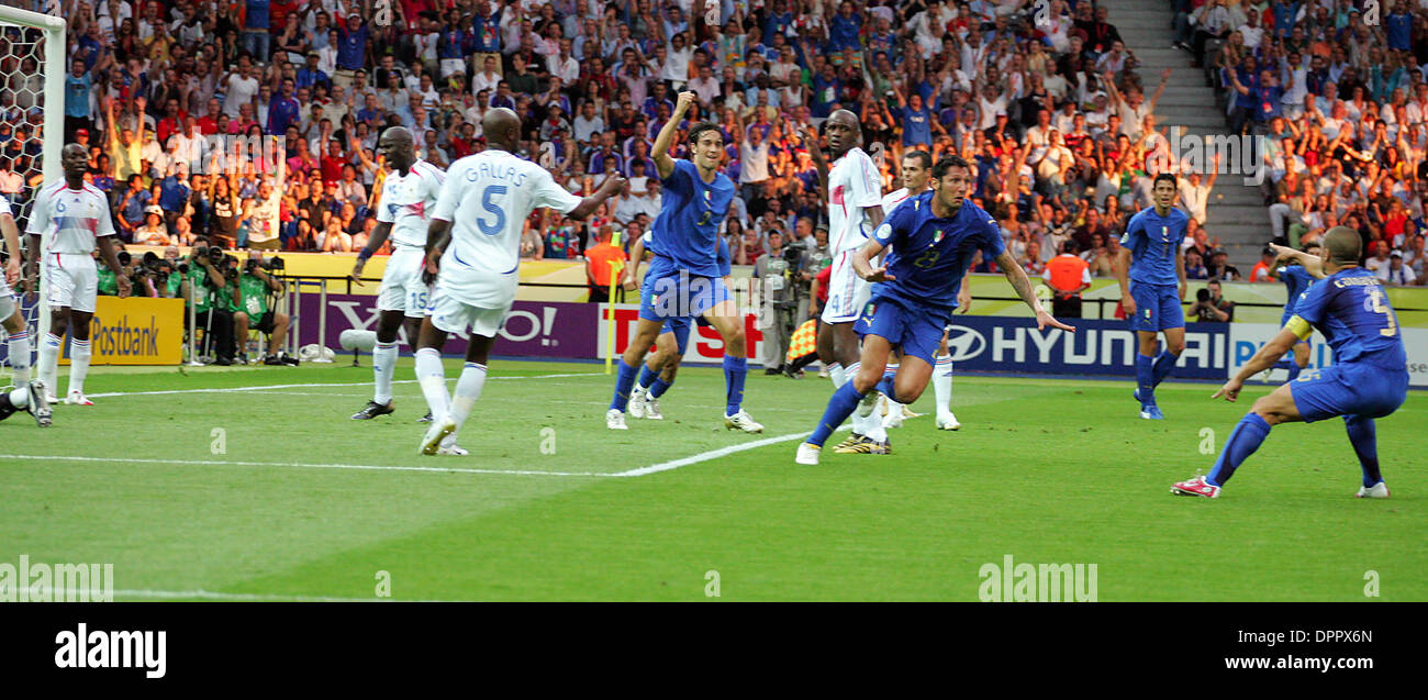 July 9, 2006 - Olympiastadion, BERLIN, GERMANY - Marco Materazzi.scores ...