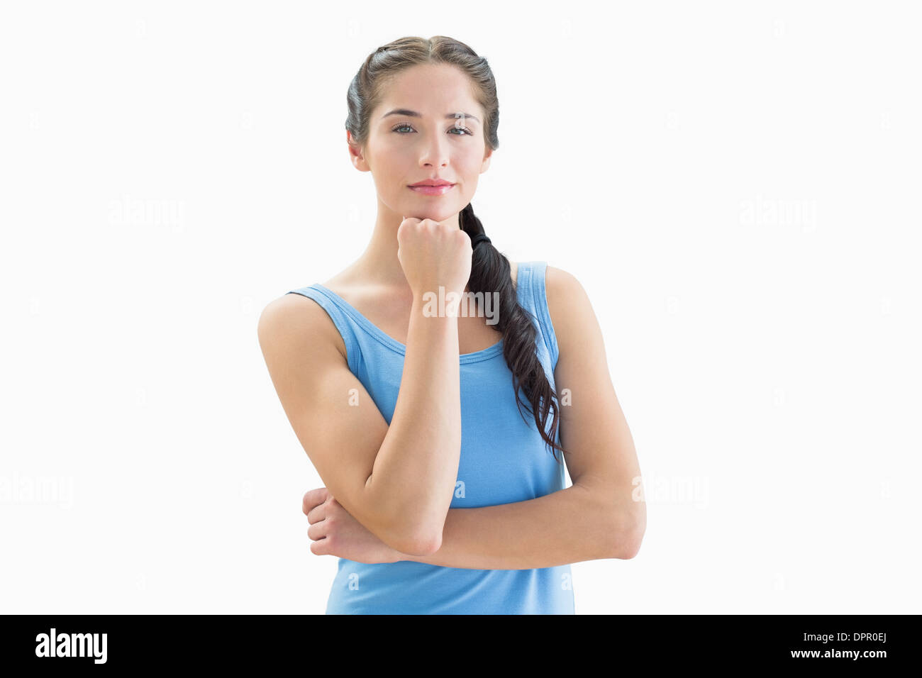 Beautiful woman in blue top hi-res stock photography and images - Alamy