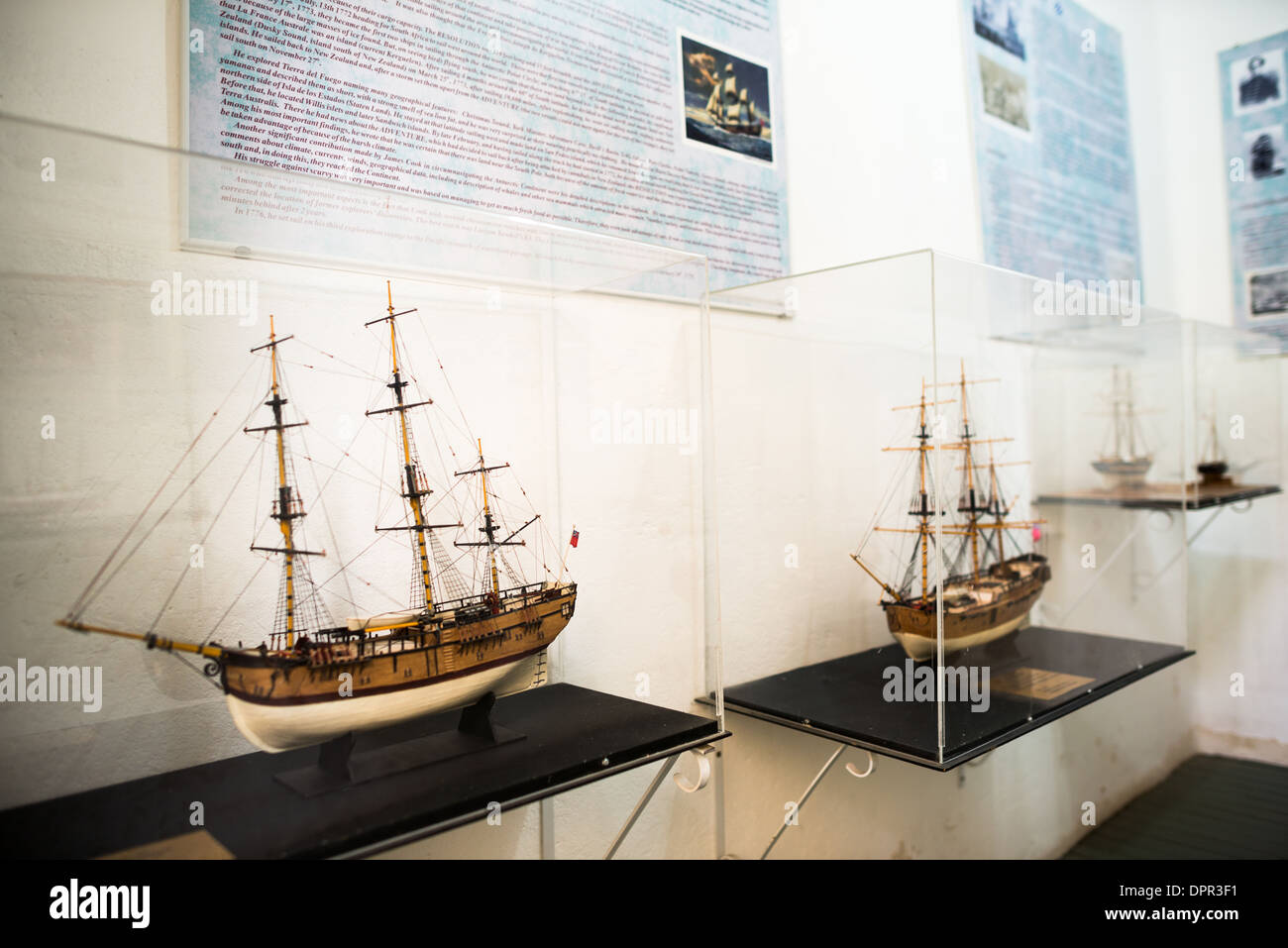 Some of the intricate scale models of ships on display at the Maritime ...
