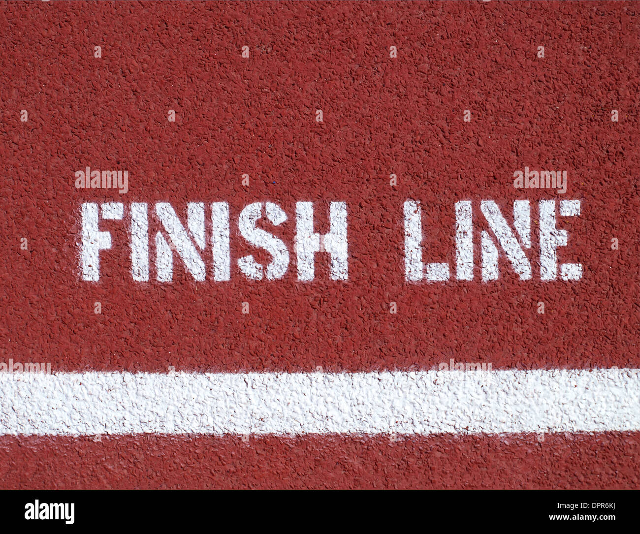 Finish line - sign on the running track Stock Photo - Alamy