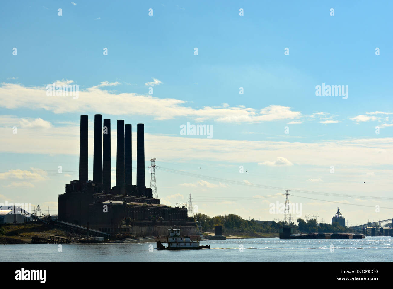 River tour down the Mississippi River in St. Louis Missouri Stock Photo ...