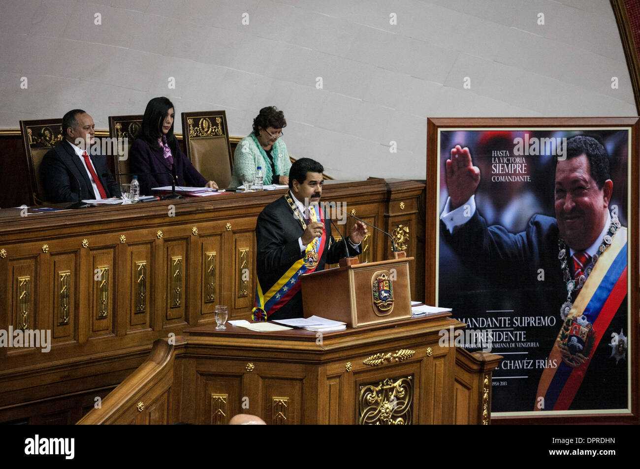 Caracas, Venezuela. 15th Jan, 2014. Venezuelan President Nicolas Maduro ...