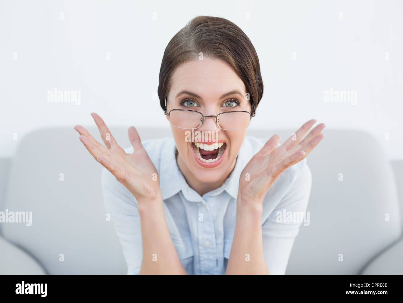 Close up caucasian woman screaming hi-res stock photography and images - Alamy