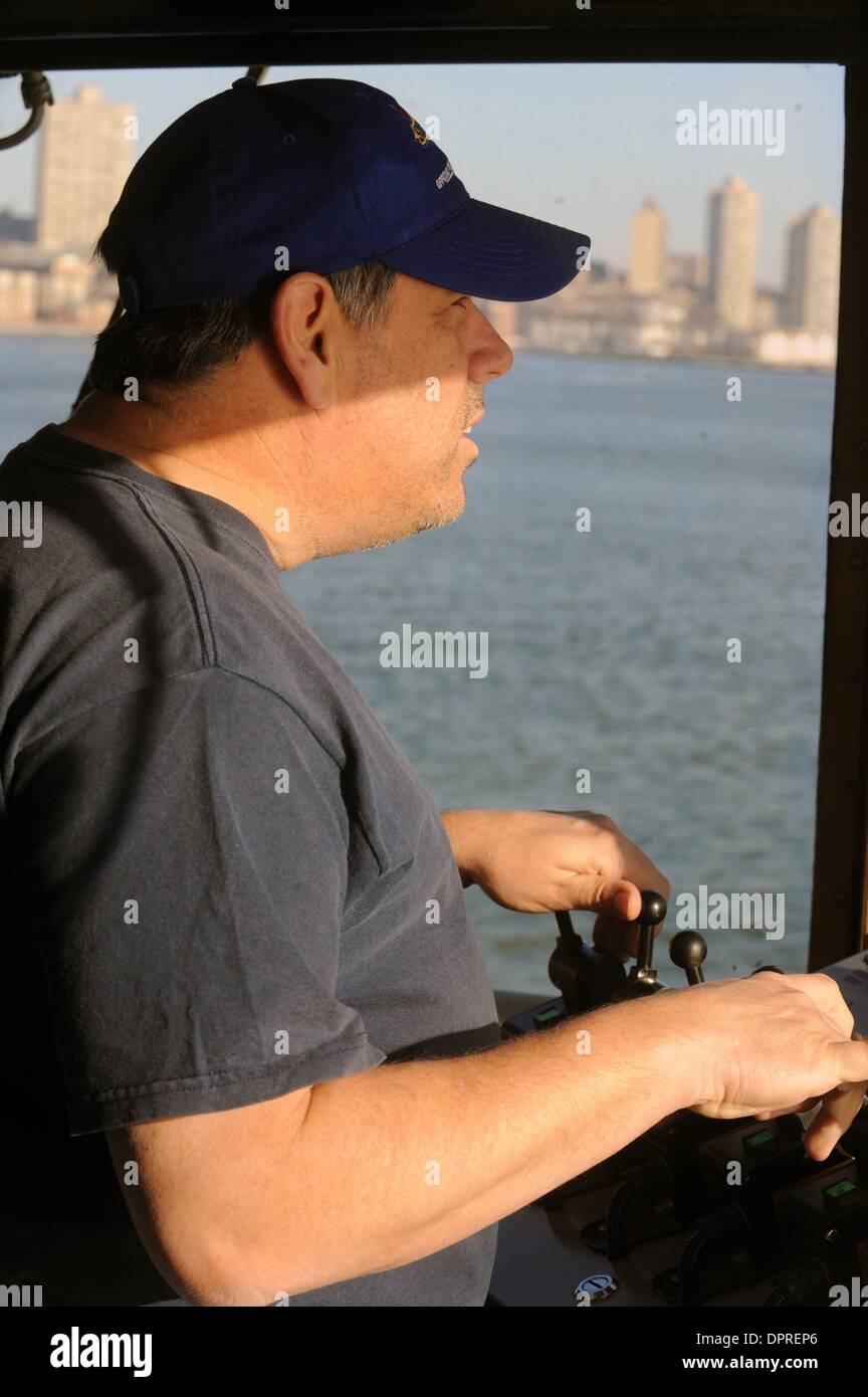 Jan 21, 2009 - Manhattan, New York, USA - Captain Brian Aballo, aboard ...