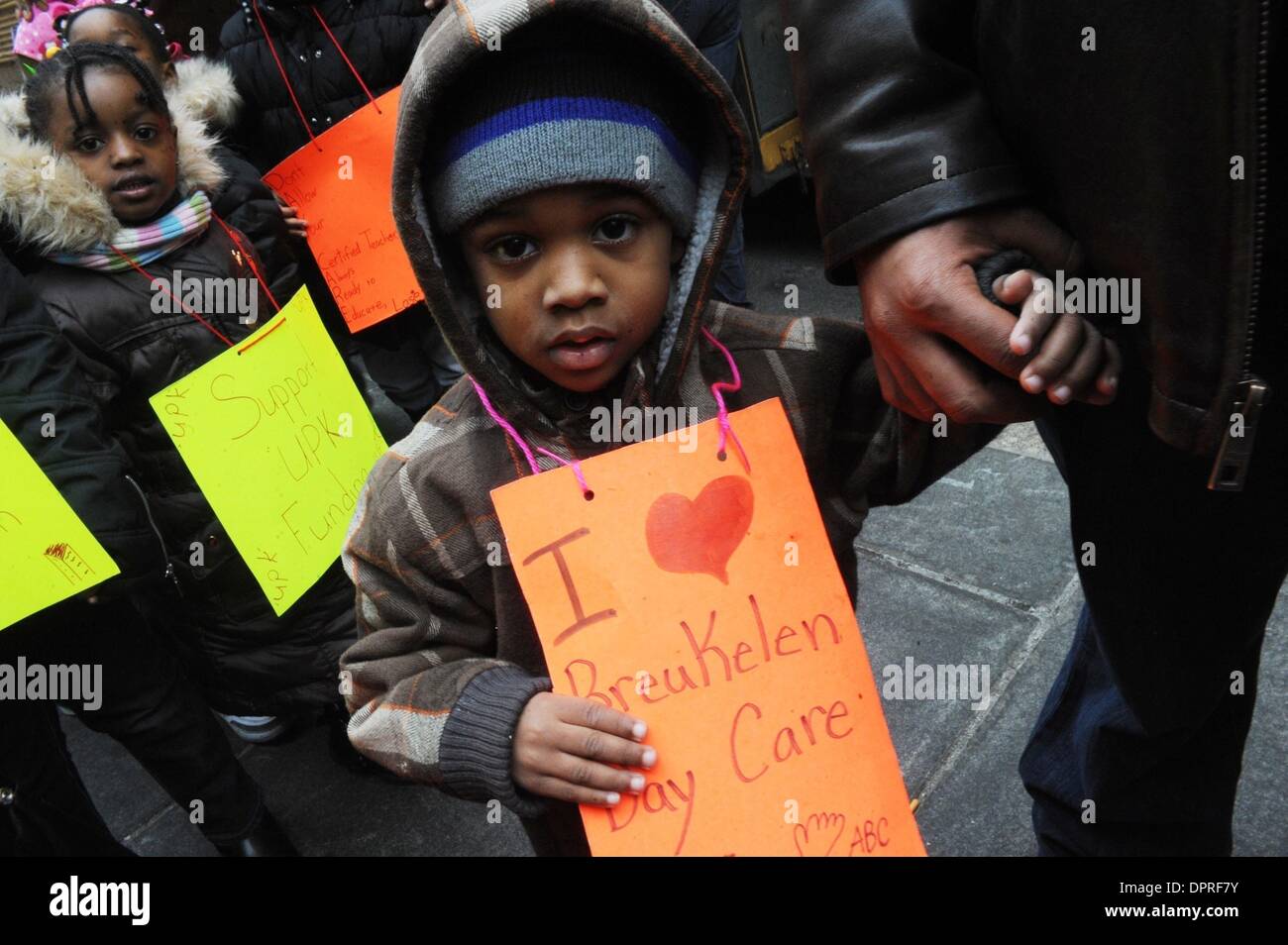 Feb 10, 2009 - Manhattan, New York, USA - Children with signs from ...