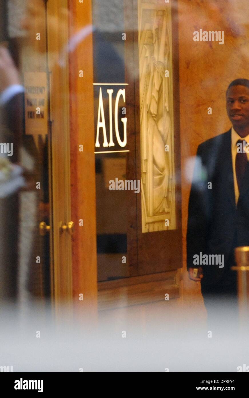 Mar 23, 2009 - Manhattan, New York, USA - An AIG sign is seen in the ...