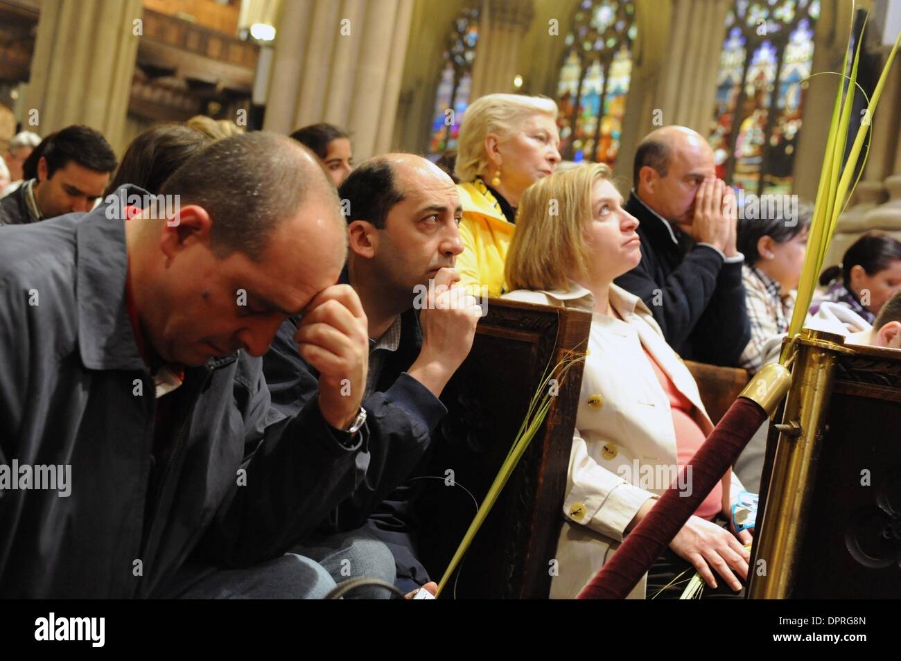 Apr 05, 2009 - Manhattan, New York, USA - The faithful look on as ...