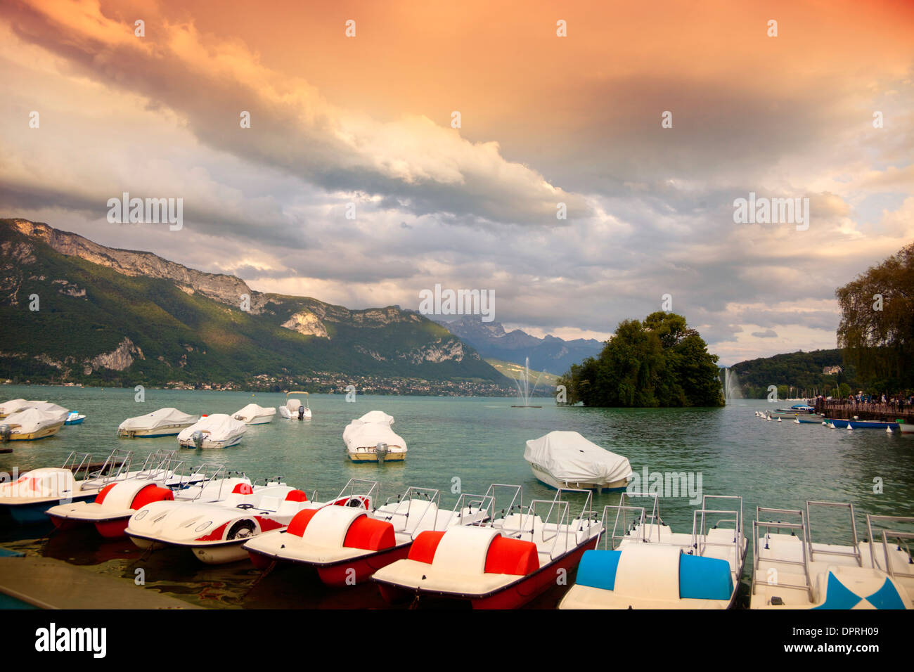 Landscape view from Annecy lake in French Alps Stock Photo - Alamy