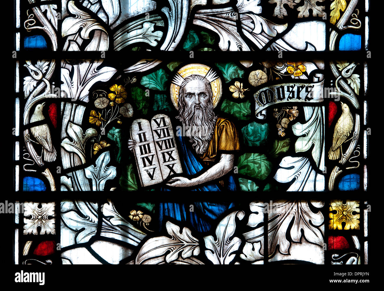 Moses stained glass, St. Lawrence the Martyr Church, Abbots Langley ...