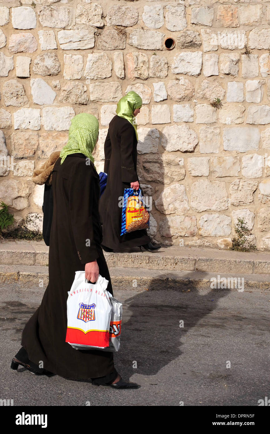Dec 09, 2008 - Jerusalem, Israel - Muslim women walking out Lions-St ...