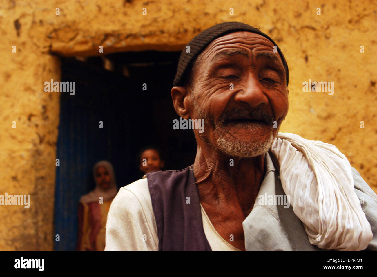 Dec 30, 2008 - Cairo, Egypt - An elder enjoys Egyptian Nubian village ...