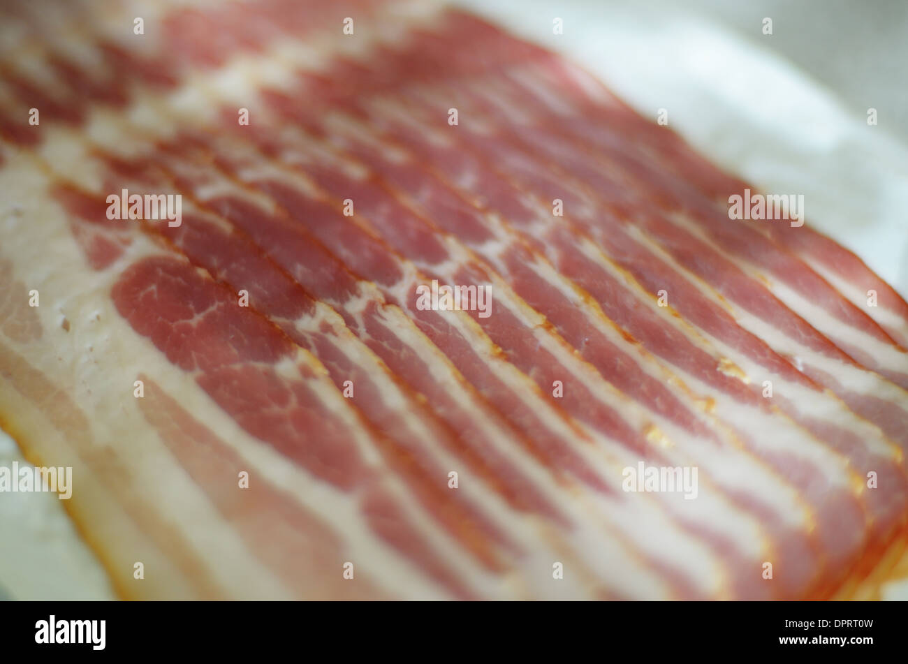 Bacon slices arranged on the table ready for catering Stock Photo - Alamy