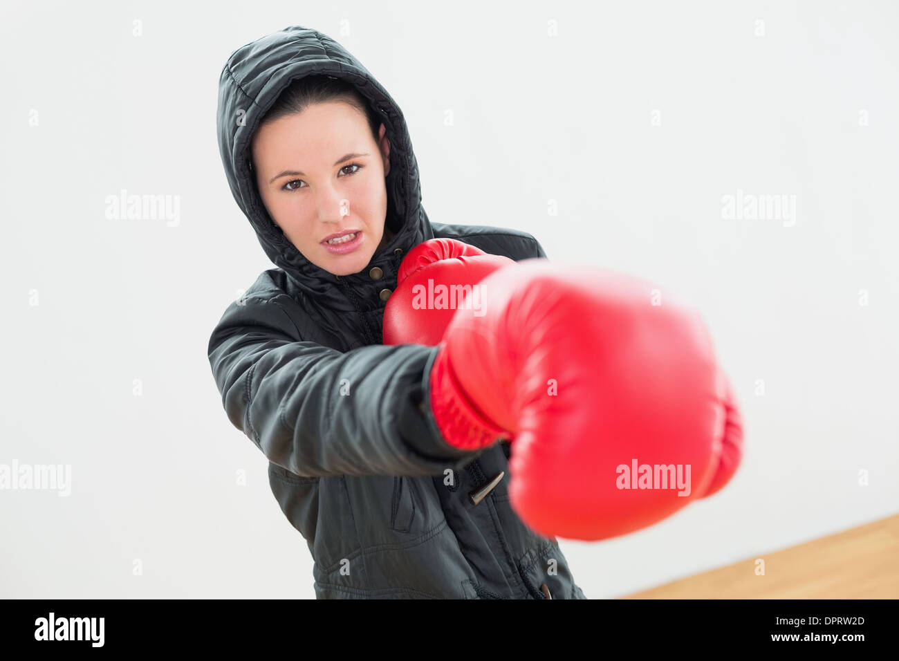 Female boxer red boxing gloves hi-res stock photography and images - Alamy