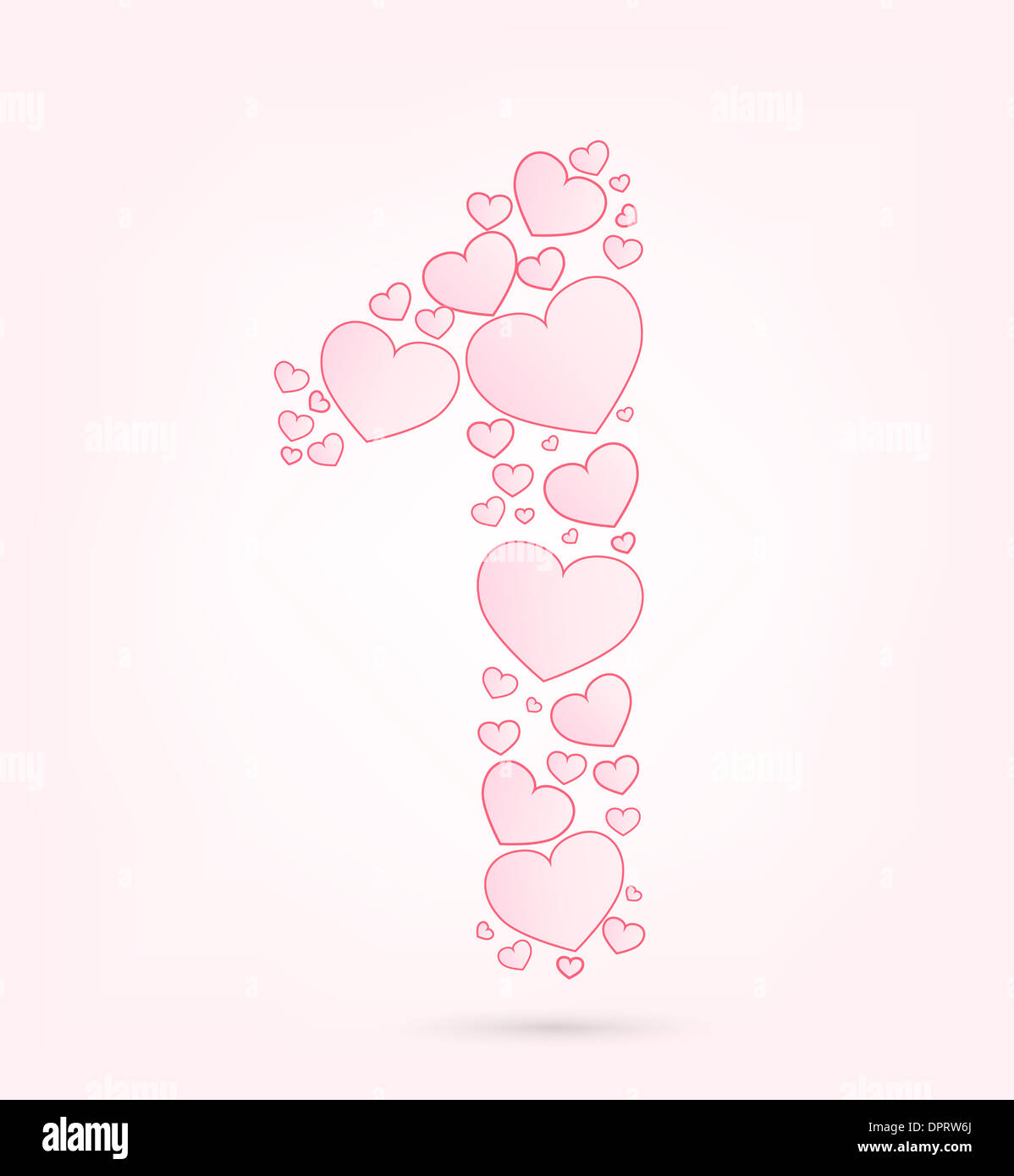 Font of hearts vector illustration Stock Photo - Alamy