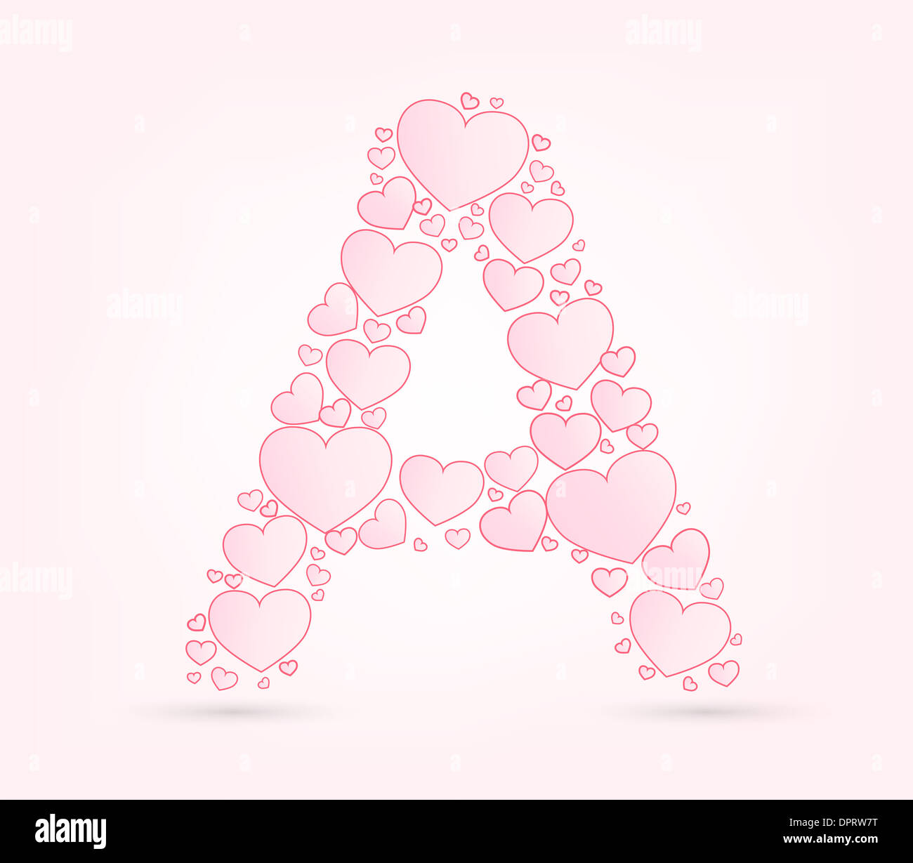 Font of hearts vector illustration Stock Photo - Alamy