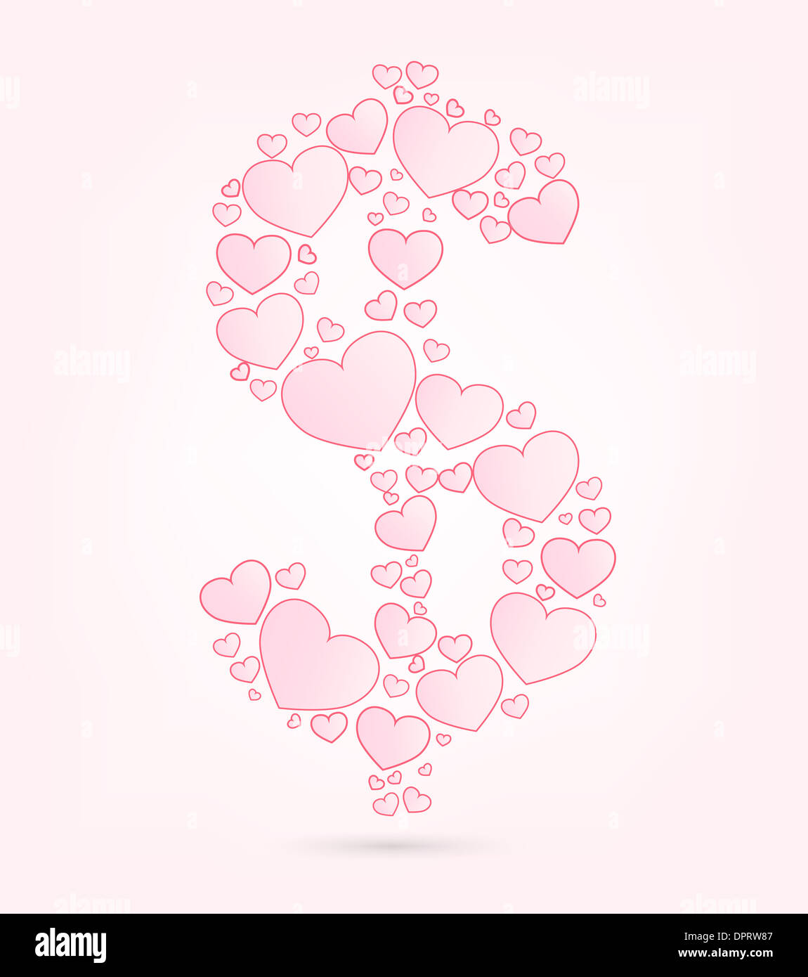 Font of hearts vector illustration Stock Photo - Alamy