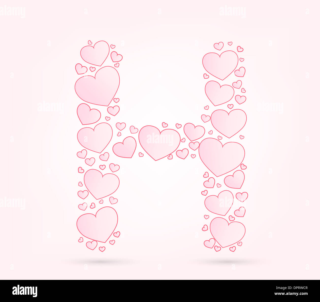 Font of hearts vector illustration Stock Photo - Alamy