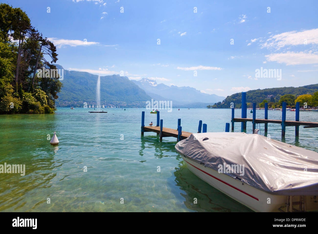 Landscape view from Annecy lake in French Alps Stock Photo - Alamy