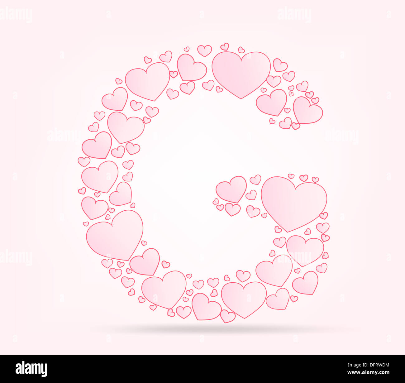 Font of hearts vector illustration Stock Photo - Alamy