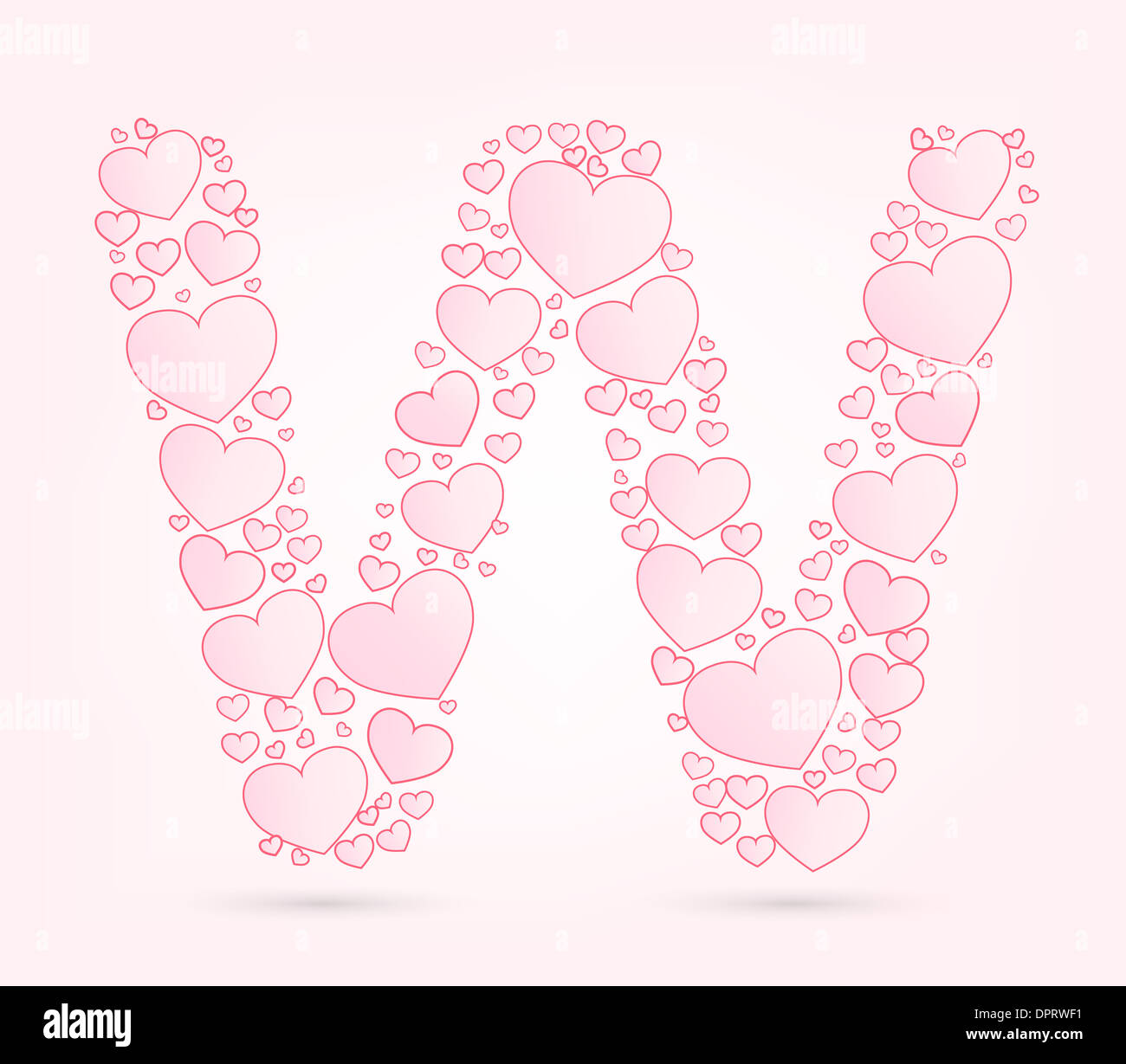 Font of hearts vector illustration Stock Photo - Alamy