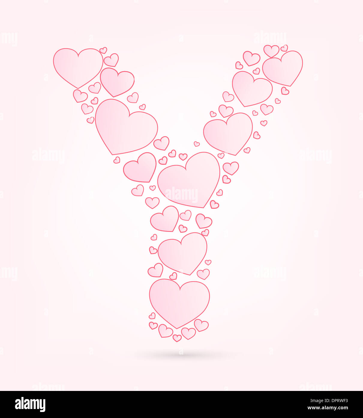 Font of hearts vector illustration Stock Photo - Alamy