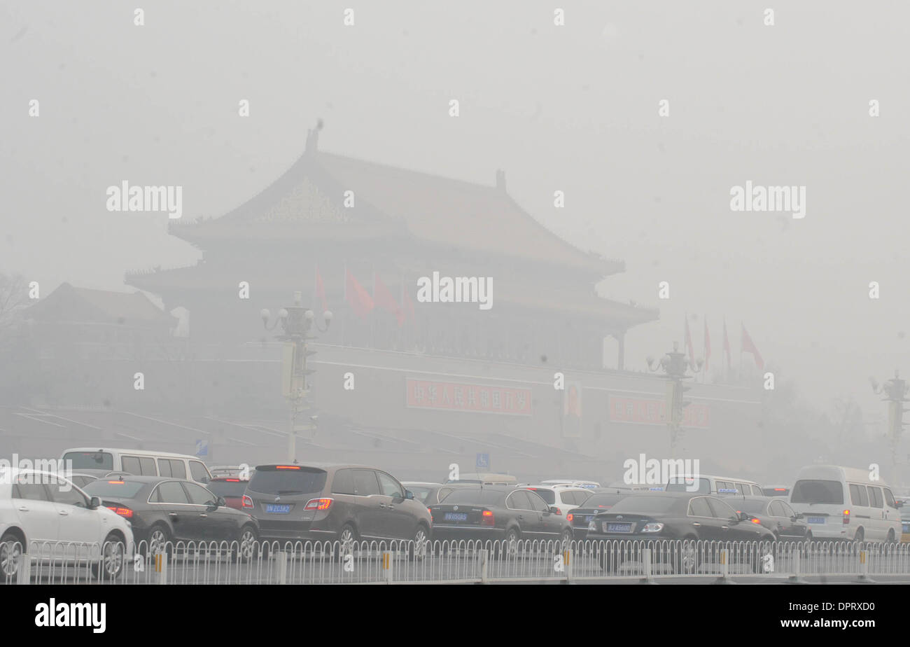 Beijing, China. 16th Jan, 2014. Tian'anmen, one of Beijing's landmarks ...
