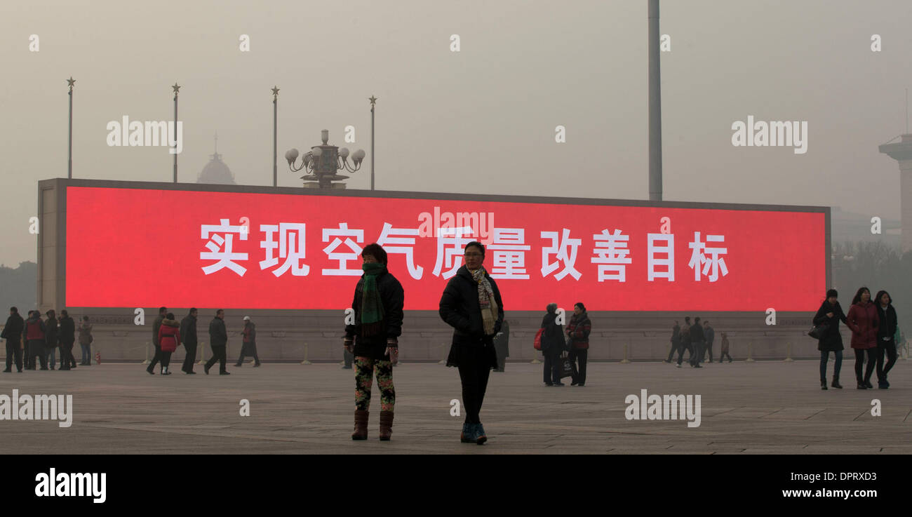 Beijing, China. 16th Jan, 2014. Tian'anmen Square, one of Beijing's ...