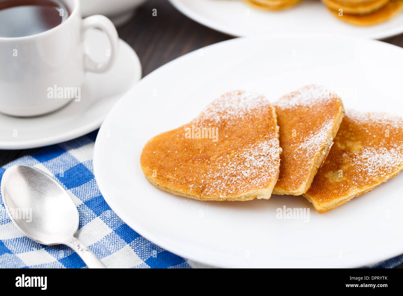 Heart shape pancakes Stock Photo - Alamy