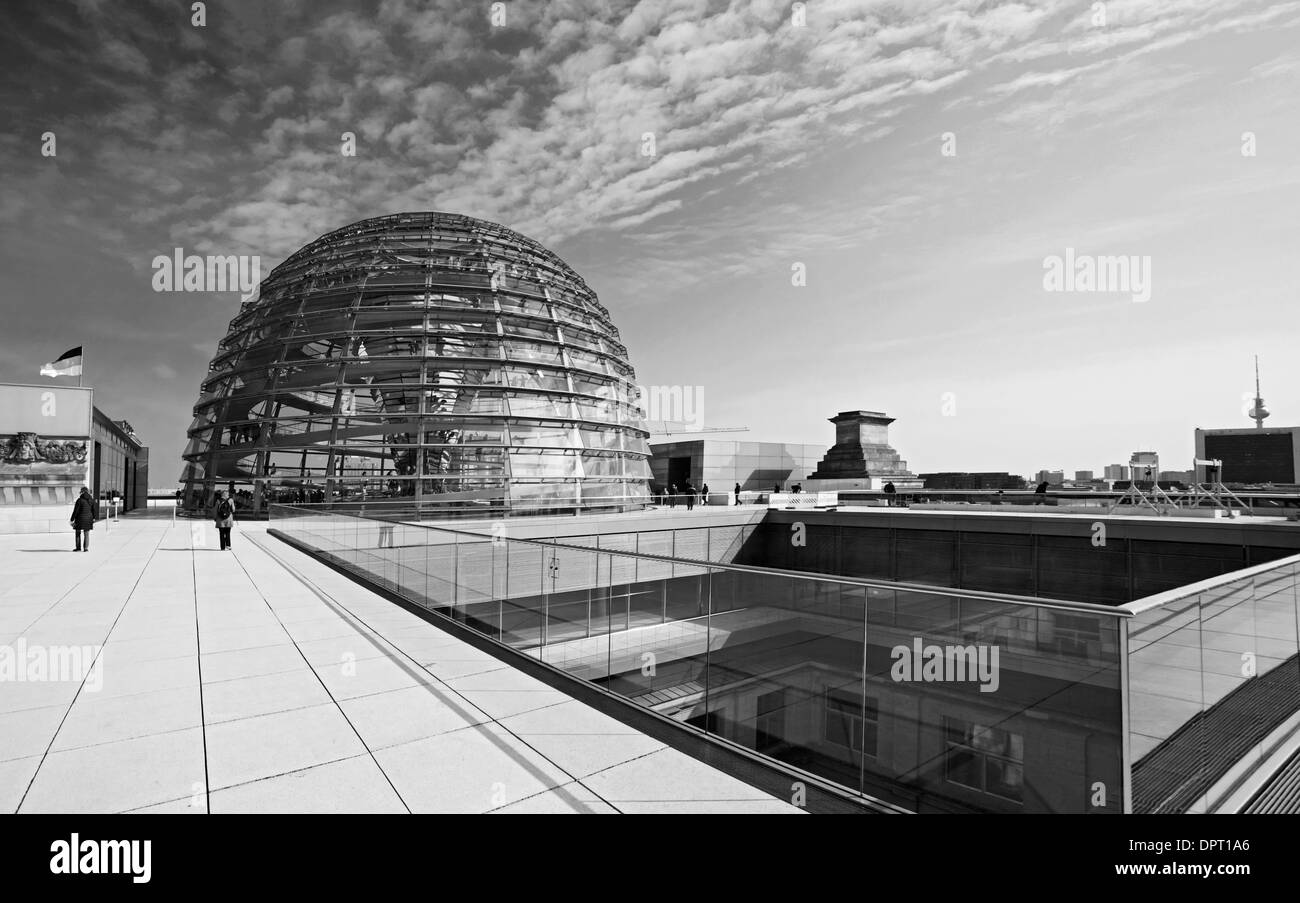 Berlin the Reichstag roof and Norman Foster dome panorama Stock Photo ...