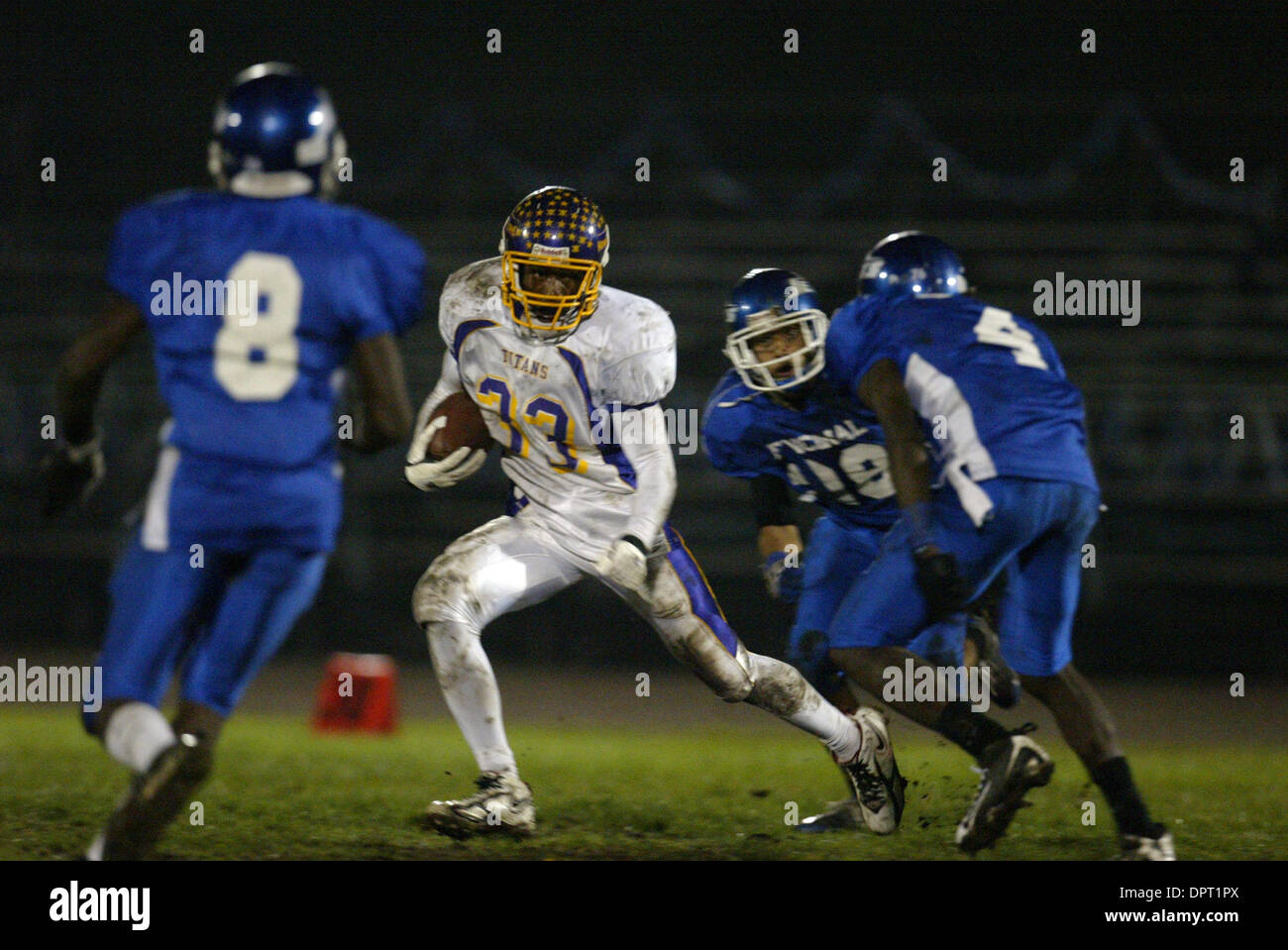 John F. Kennedy's Jerrell Walker (33) runs the field as he is about to ...