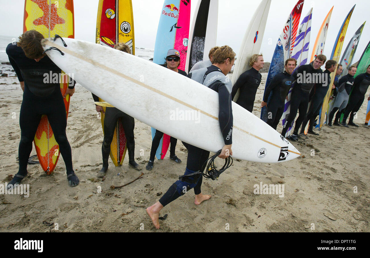 Surfers line up for their introductions during opening ceremonies for ...