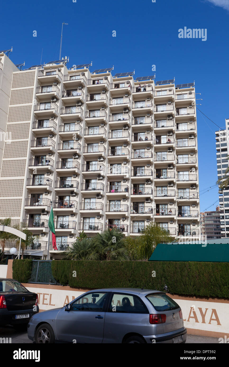 Benidorm, Costa Blanca, Spain. Hotel Ambassador Playa Stock Photo - Alamy