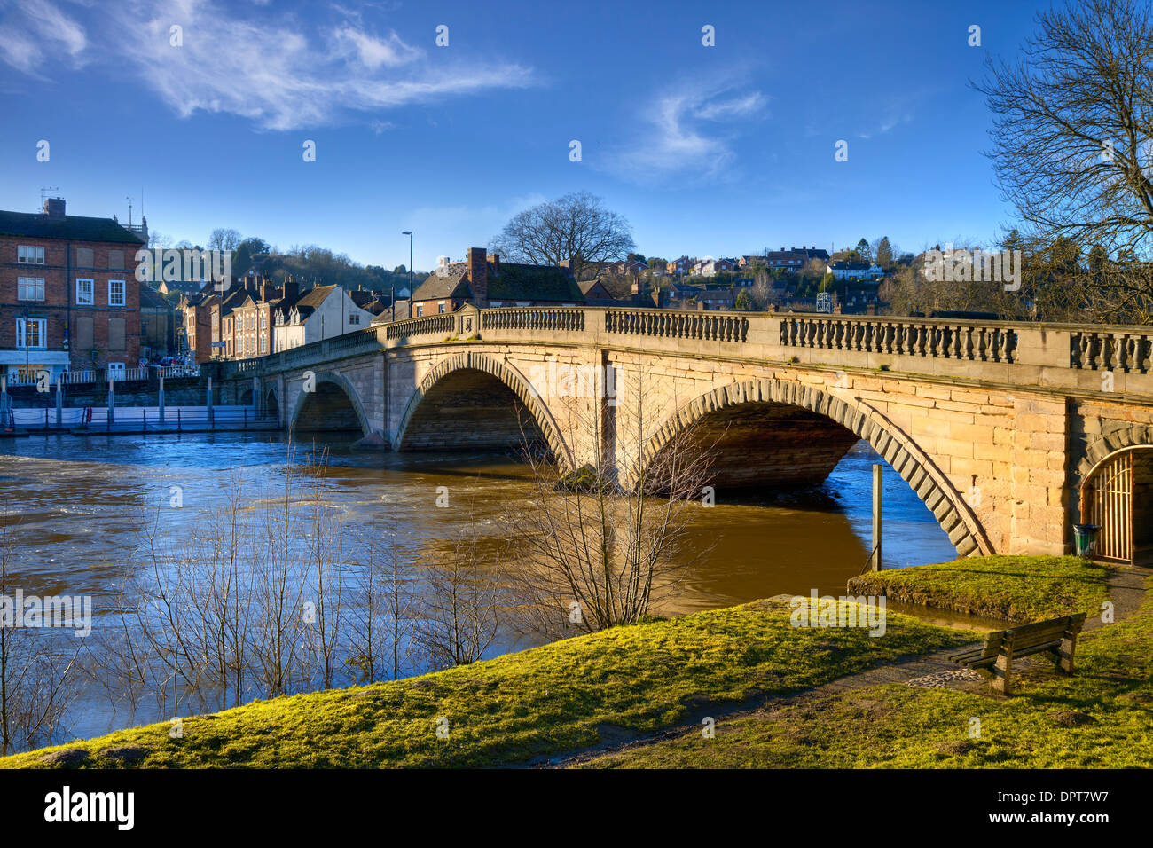 The old bridge spanning the River Severn at Bewdley, Worcestershire ...
