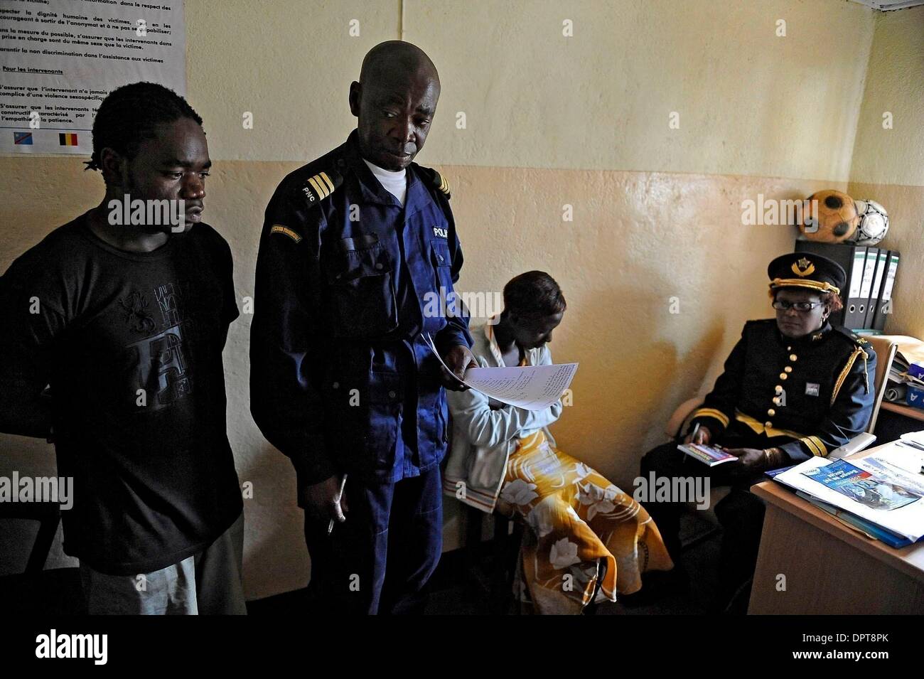 Apr. 15, 2009 - Bukavu, Congo - Rape victim Giselle, 15, sits with Maj ...