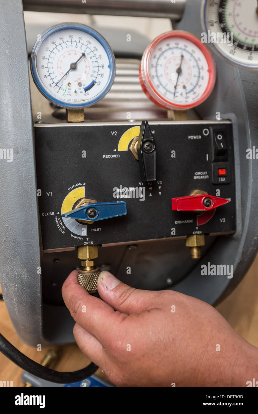 Handyman repairman HVAC tools Stock Photo - Alamy