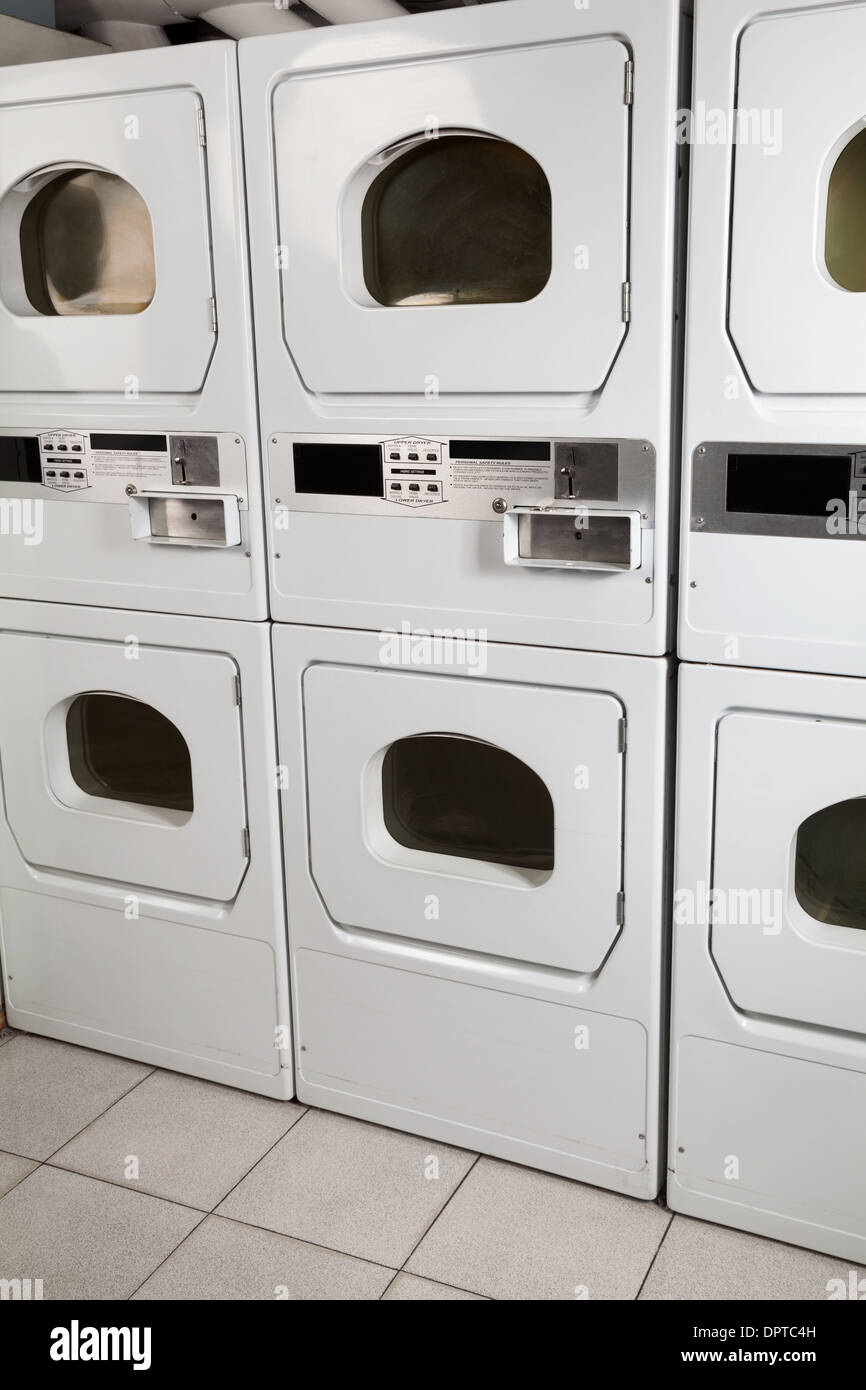 Self-Service Dryers In Laundry Stock Photo - Alamy