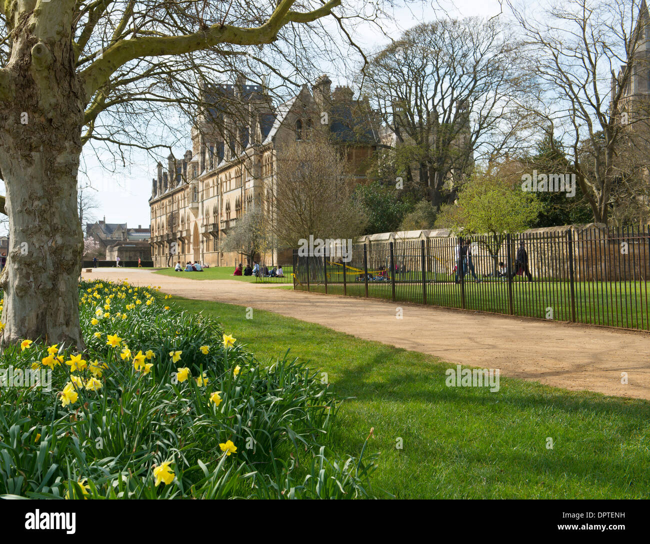 Christ Church Meadow Hall building and Cathedral in Spring Stock Photo ...