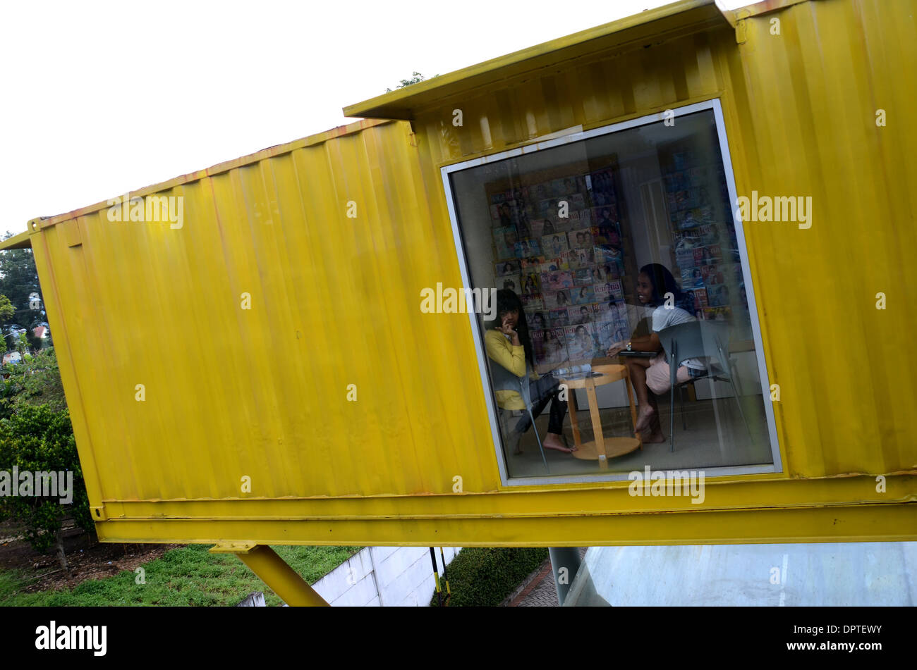 The exterior of a unique library building amin hi-res stock photography ...