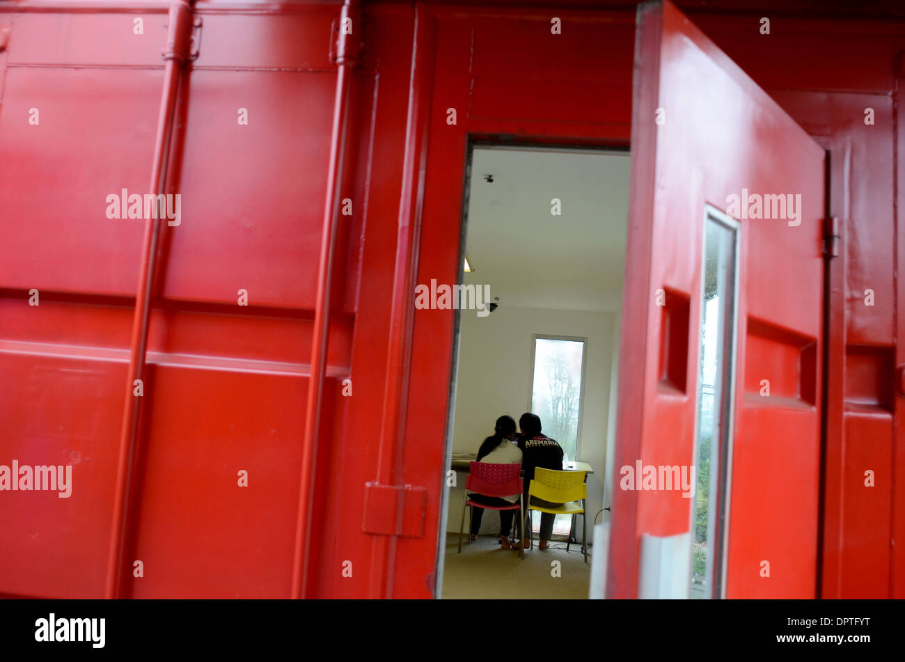 The exterior of a unique library building 'AMIN', which is constructed ...