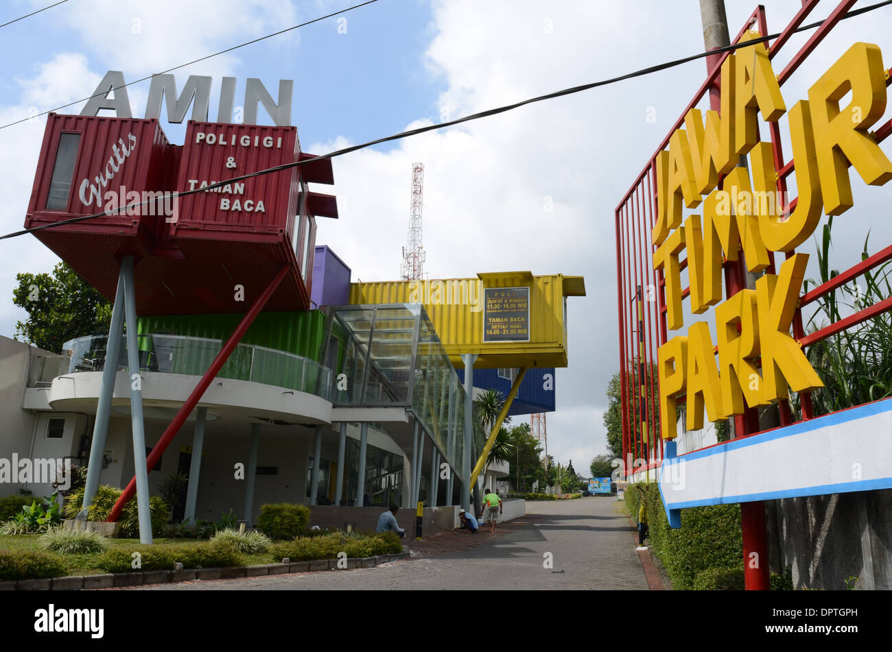 The exterior of a unique library building 'AMIN', which is constructed ...