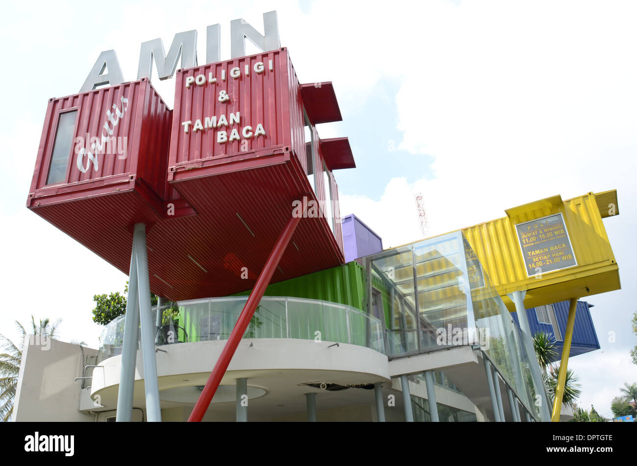 The exterior of a unique library building 'AMIN', which is constructed ...