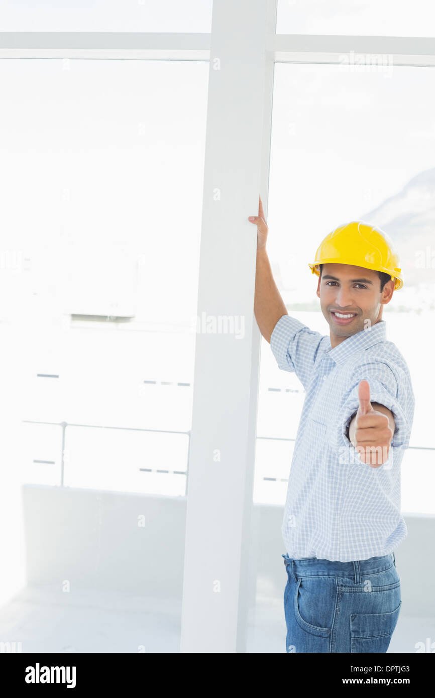 Happy office worker thumbs up hi-res stock photography and images - Alamy