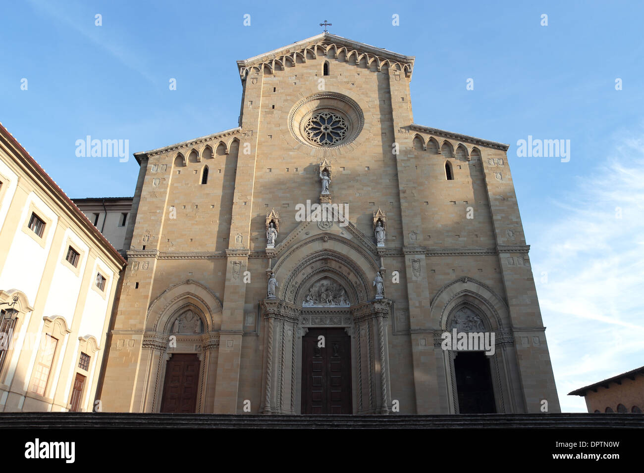 gothic Cathedral facade in Arezzo, Tuscany, Italy Stock Photo - Alamy
