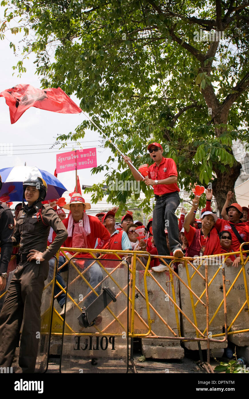 Protester with red flag hi-res stock photography and images - Alamy