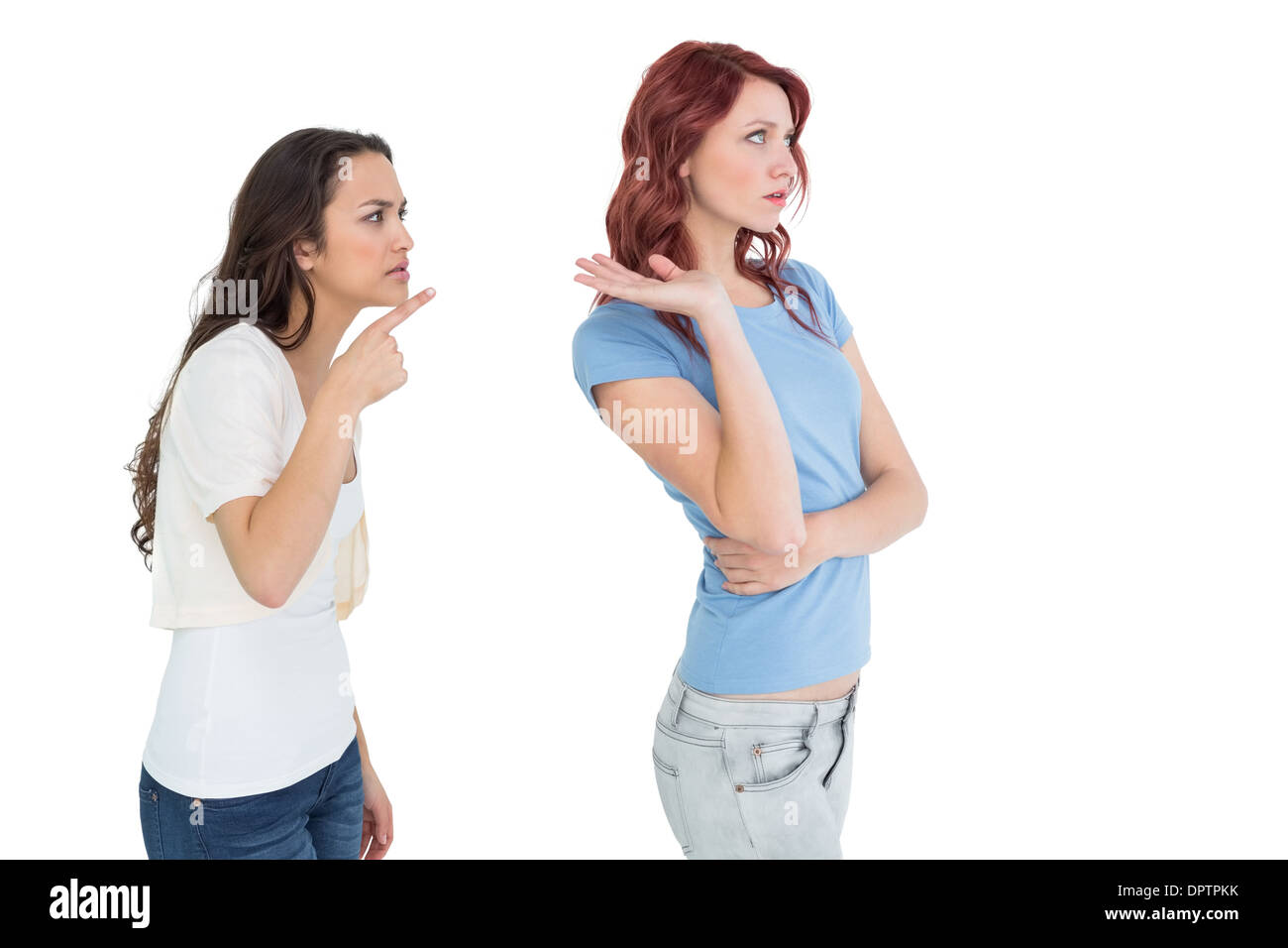 Angry young female friends having an argument Stock Photo - Alamy